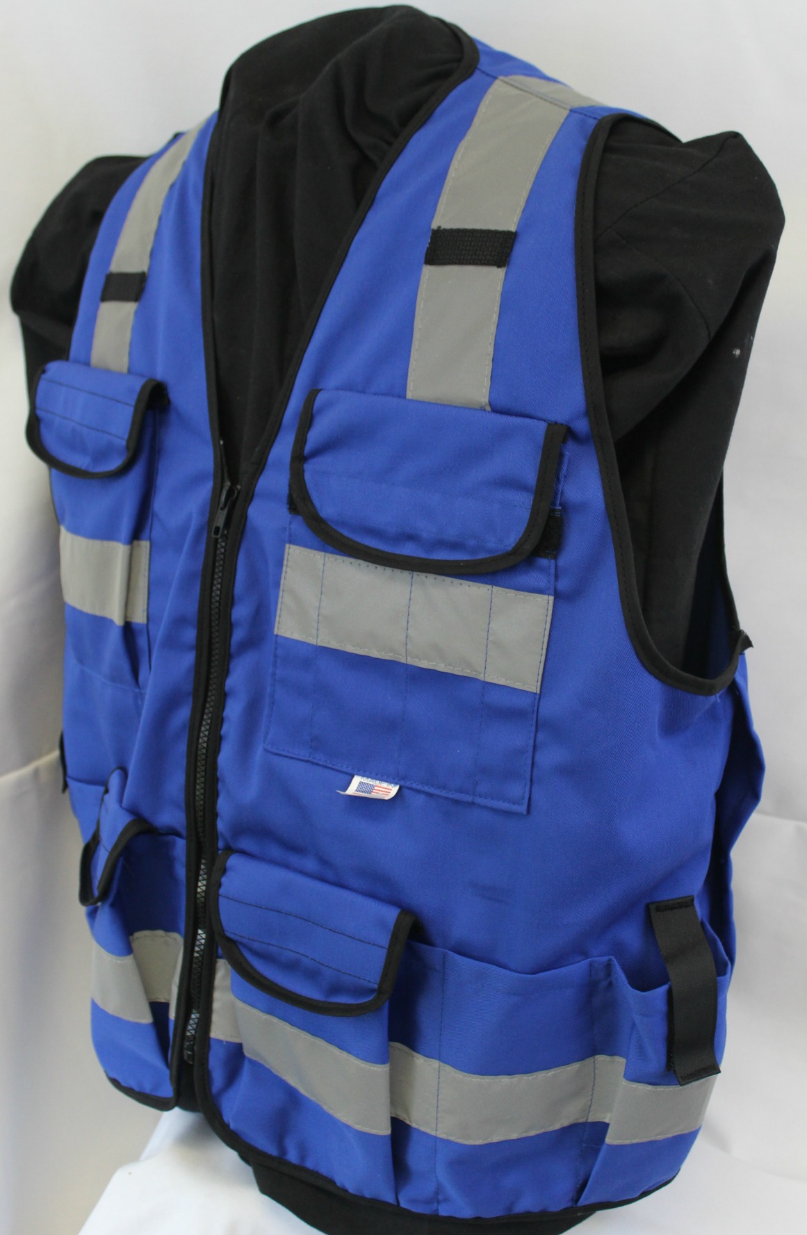 Ameri-Viz BLUE 11 PKT VEST (SURVEYOR) ZIPPER | SAFETY APPAREL | SAFETY VEST | NON ANSI | MTS ...