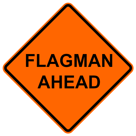 Ameri-Viz 36 REFL ROLLUP/FLAGMAN AHEAD/ RIBS | FLAGS, SIGNS & TAPES ...