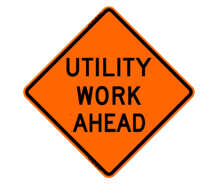 Ameri-Viz 36 REFL ROLLUP/UTILITY WORK AHEAD/RIBS | FLAGS, SIGNS & TAPES | ROLL UP SIGN | Ameri-Viz