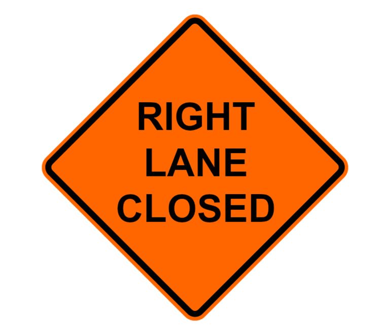 Ameri-Viz 48 REFL ROLLUP/RIGHT LANE CLOSED W/RIBS | FLAGS, SIGNS ...
