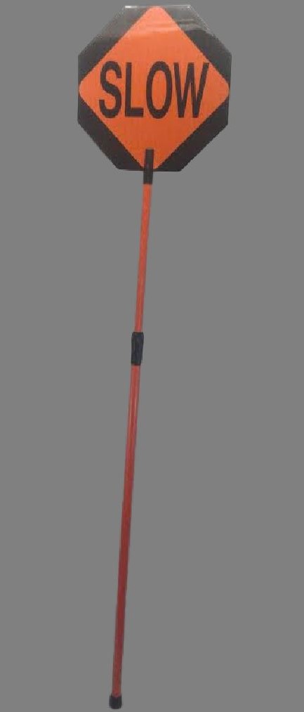 Ameri-Viz 18 STOP/SLOW/ALUM EG REFL/84 FG TELESCOPIC POLE | STOP PADDLE ...